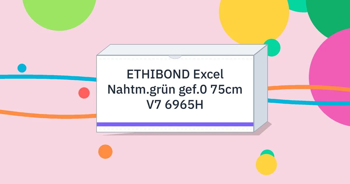 Symbolbild: Packung mit der Aufschrift ETHIBOND Excel Nahtm.grün gef.0 75cm V7 6965H (PZN 16810221) – Verfügbarkeit und Bezug in Apotheken in Frankfurt am Main