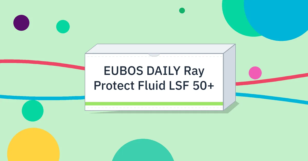 Symbolbild: Packung mit der Aufschrift EUBOS DAILY Ray Protect Fluid LSF 50+ (PZN 19509798) – Verfügbarkeit und Bezug in Apotheken in Frankfurt am Main