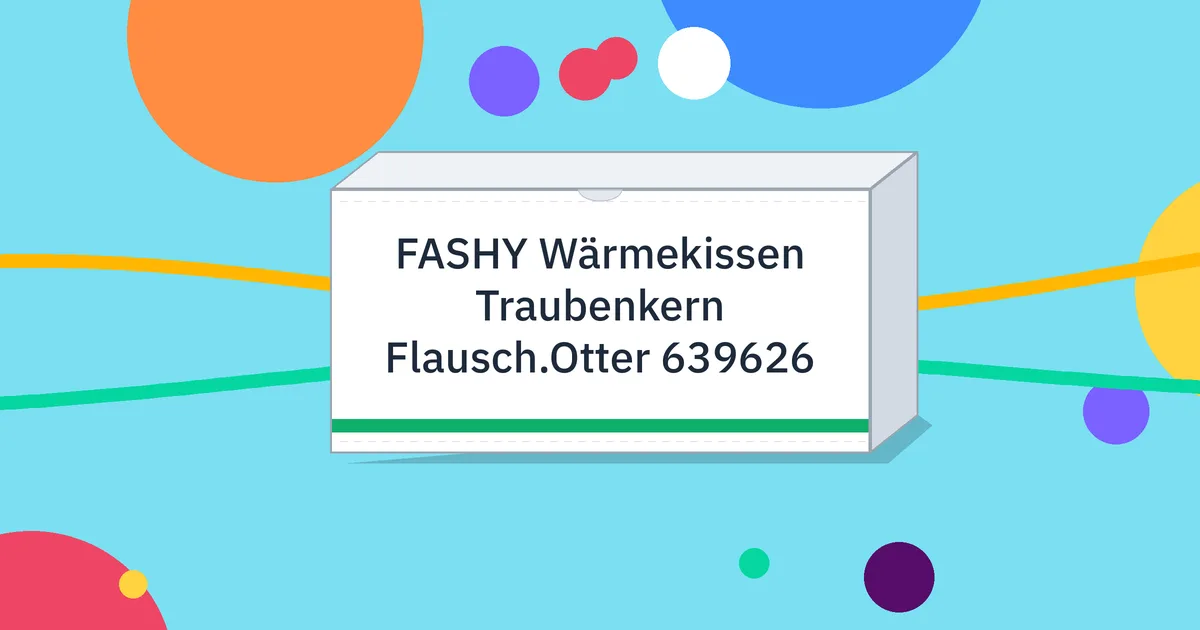 Symbolbild: Packung mit der Aufschrift FASHY Wärmekissen Traubenkern Flausch.Otter 639626 (PZN 17245680) – Verfügbarkeit und Bezug in Apotheken in Frankfurt am Main