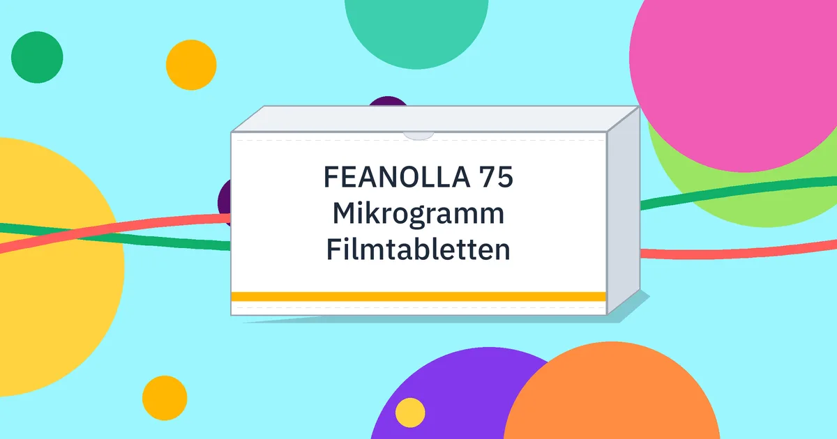 Symbolbild: Packung mit der Aufschrift FEANOLLA 75 Mikrogramm Filmtabletten (PZN 03080672) – Verfügbarkeit und Bezug in Apotheken in Frankfurt am Main