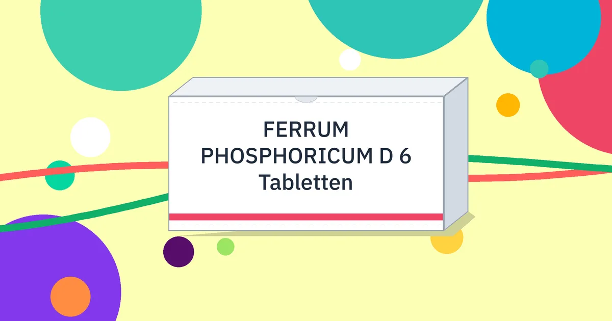 Symbolbild: Packung mit der Aufschrift FERRUM PHOSPHORICUM D 6 Tabletten (PZN 01770846) – Verfügbarkeit und Bezug in Apotheken in Frankfurt am Main