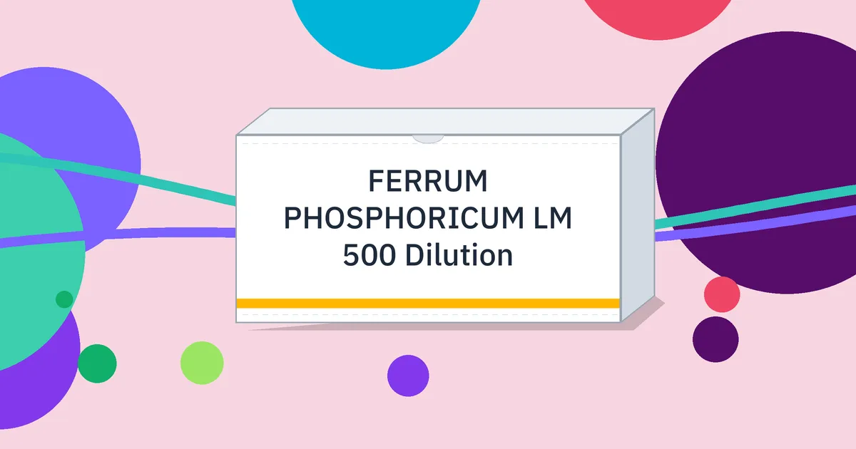 Symbolbild: Packung mit der Aufschrift FERRUM PHOSPHORICUM LM 500 Dilution (PZN 13693424) – Verfügbarkeit und Bezug in Apotheken in Frankfurt am Main