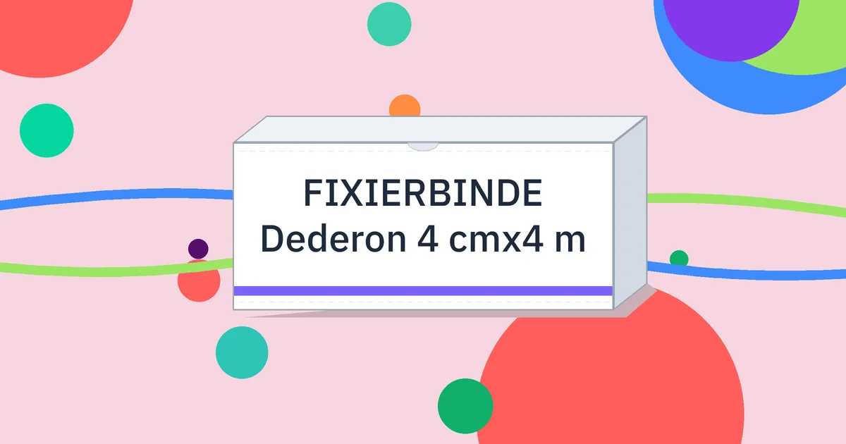 Symbolbild: Packung mit der Aufschrift FIXIERBINDE Dederon 4 cmx4 m (PZN 04472500) – Verfügbarkeit und Bezug in Apotheken in Frankfurt am Main