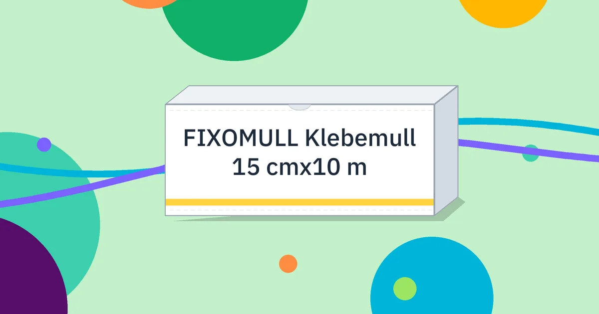 Symbolbild: Packung mit der Aufschrift FIXOMULL Klebemull 15 cmx10 m (PZN 20174742) – Verfügbarkeit und Bezug in Apotheken in Frankfurt am Main