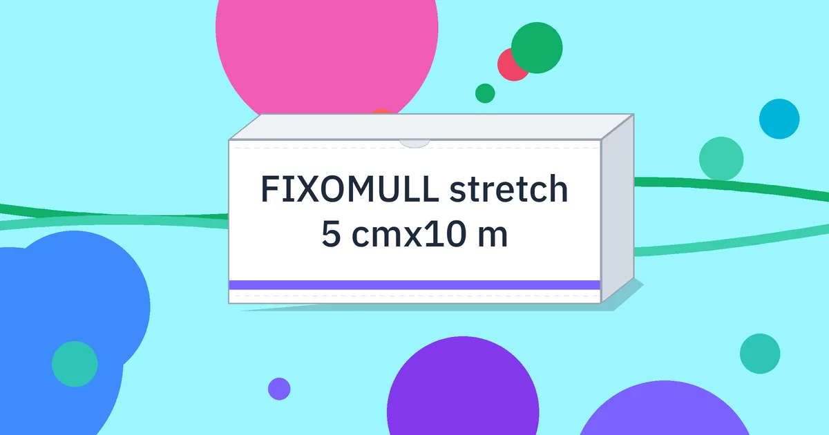 Symbolbild: Packung mit der Aufschrift FIXOMULL stretch 5 cmx10 m (PZN 20610806) – Verfügbarkeit und Bezug in Apotheken in Frankfurt am Main