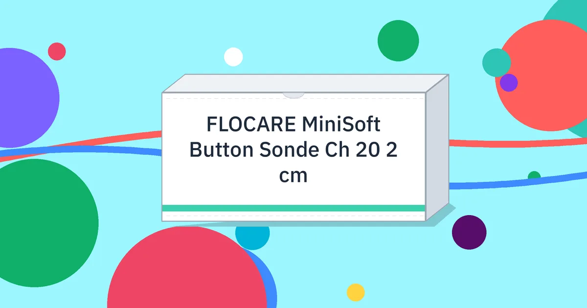 Symbolbild: Packung mit der Aufschrift FLOCARE MiniSoft Button Sonde Ch 20 2 cm (PZN 16019361) – Verfügbarkeit und Bezug in Apotheken in Frankfurt am Main