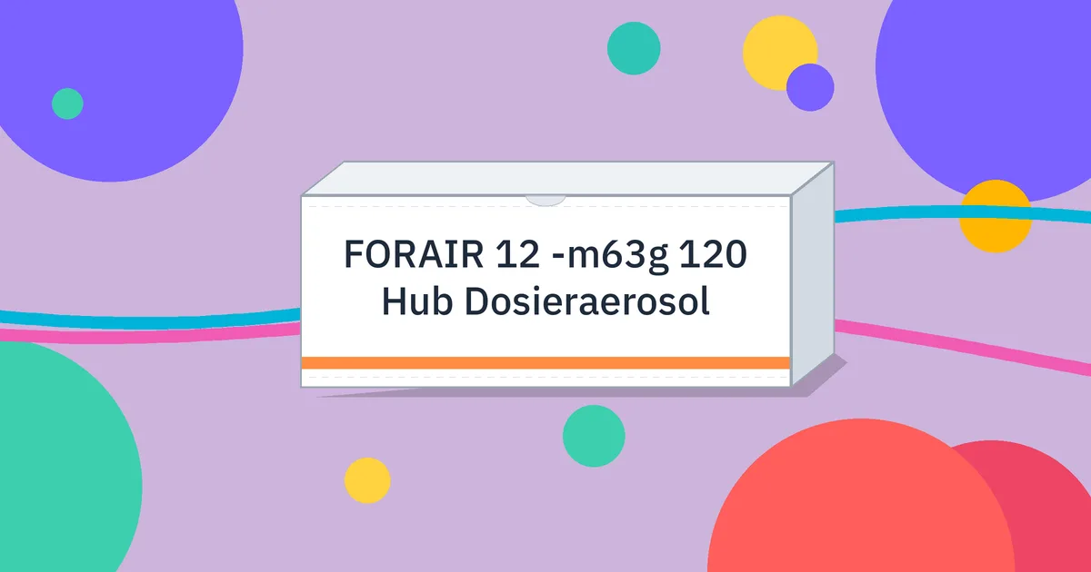 Symbolbild: Packung mit der Aufschrift FORAIR 12 -m63g 120 Hub Dosieraerosol (PZN 10124967) – Verfügbarkeit und Bezug in Apotheken in Frankfurt am Main