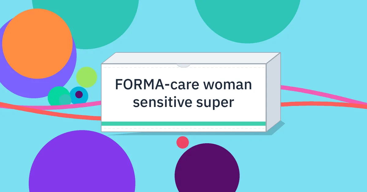 Symbolbild: Packung mit der Aufschrift FORMA-care woman sensitive super (PZN 05966523) – Verfügbarkeit und Bezug in Apotheken in Frankfurt am Main