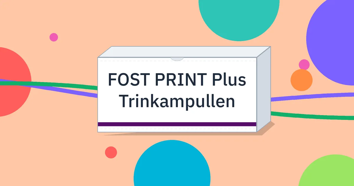 Symbolbild: Packung mit der Aufschrift FOST PRINT Plus Trinkampullen (PZN 15234318) – Verfügbarkeit und Bezug in Apotheken in Frankfurt am Main