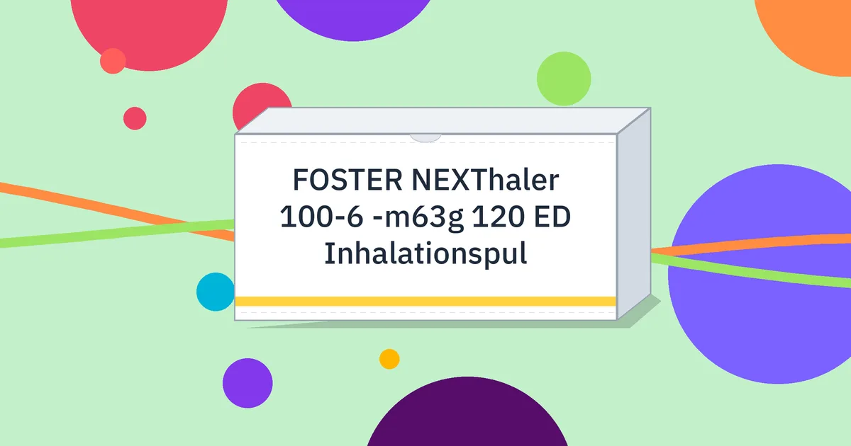 Symbolbild: Packung mit der Aufschrift FOSTER NEXThaler 100-6 -m63g 120 ED Inhalationspul (PZN 18405476) – Verfügbarkeit und Bezug in Apotheken in Frankfurt am Main
