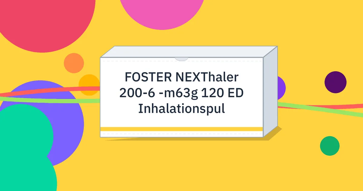 Symbolbild: Packung mit der Aufschrift FOSTER NEXThaler 200-6 -m63g 120 ED Inhalationspul (PZN 11305464) – Verfügbarkeit und Bezug in Apotheken in Frankfurt am Main
