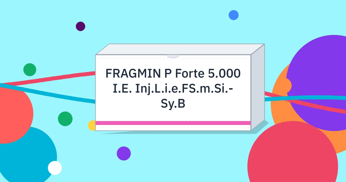Symbolbild: Packung mit der Aufschrift FRAGMIN P Forte 5.000 I.E. Inj.L.i.e.FS.m.Si.-Sy.B (PZN 10175002) – Verfügbarkeit und Bezug in Apotheken in Frankfurt am Main