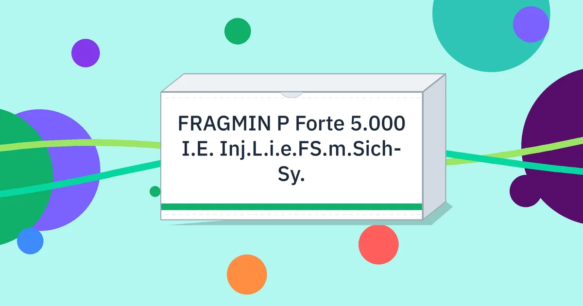 Symbolbild: Packung mit der Aufschrift FRAGMIN P Forte 5.000 I.E. Inj.L.i.e.FS.m.Sich-Sy. (PZN 13922936) – Verfügbarkeit und Bezug in Apotheken in Frankfurt am Main