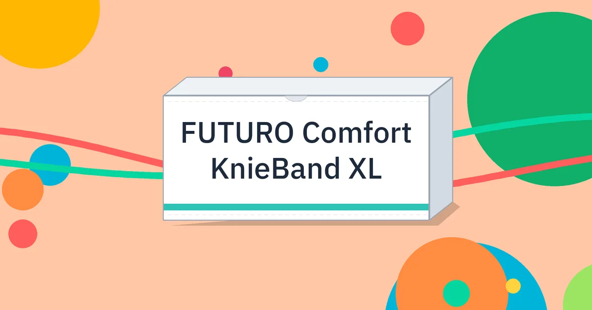 Symbolbild: Packung mit der Aufschrift FUTURO Comfort KnieBand XL (PZN 09517029) – Verfügbarkeit und Bezug in Apotheken in Frankfurt am Main