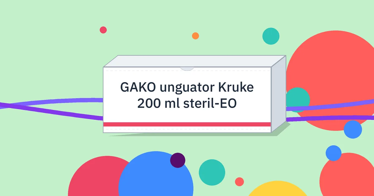 Symbolbild: Packung mit der Aufschrift GAKO unguator Kruke 200 ml steril-EO (PZN 17419594) – Verfügbarkeit und Bezug in Apotheken in Frankfurt am Main