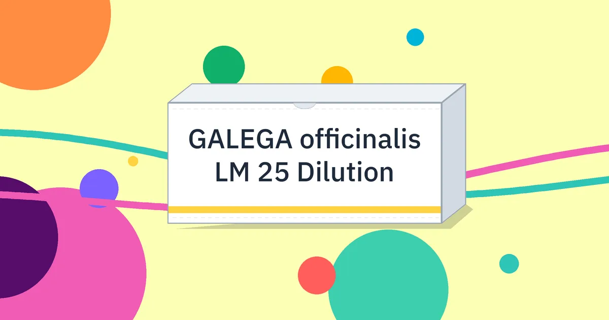Symbolbild: Packung mit der Aufschrift GALEGA officinalis LM 25 Dilution (PZN 13495902) – Verfügbarkeit und Bezug in Apotheken in Frankfurt am Main