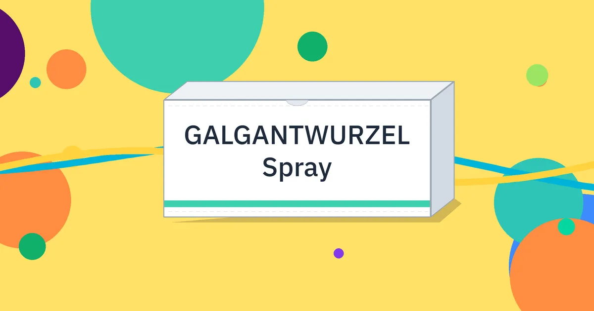 Symbolbild: Packung mit der Aufschrift GALGANTWURZEL Spray (PZN 11873694) – Verfügbarkeit und Bezug in Apotheken in Frankfurt am Main