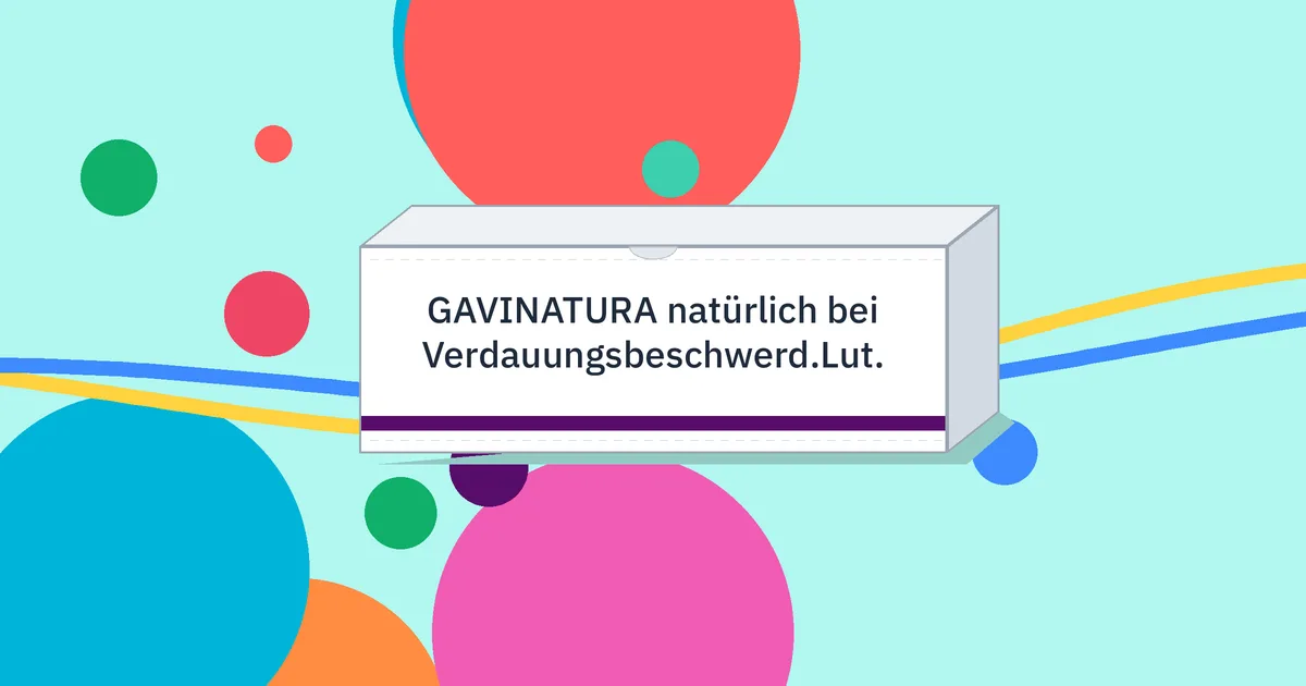 Symbolbild: Packung mit der Aufschrift GAVINATURA natürlich bei Verdauungsbeschwerd.Lut. (PZN 17178481) – Verfügbarkeit und Bezug in Apotheken in Frankfurt am Main