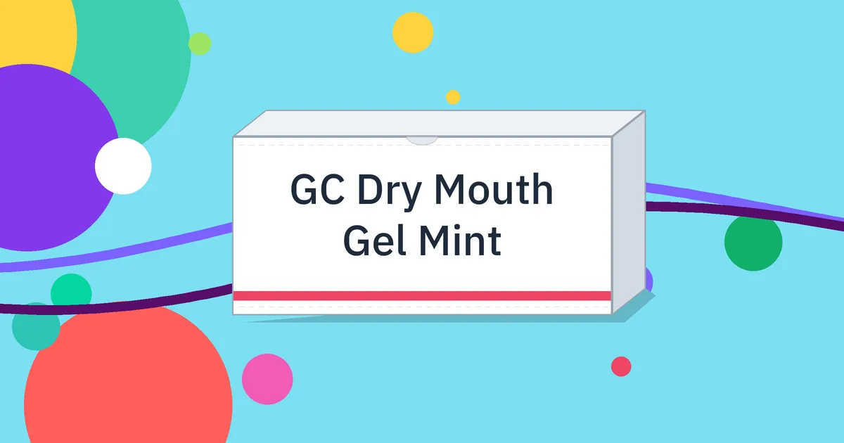 Symbolbild: Packung mit der Aufschrift GC Dry Mouth Gel Mint (PZN 05522499) – Verfügbarkeit und Bezug in Apotheken in Frankfurt am Main