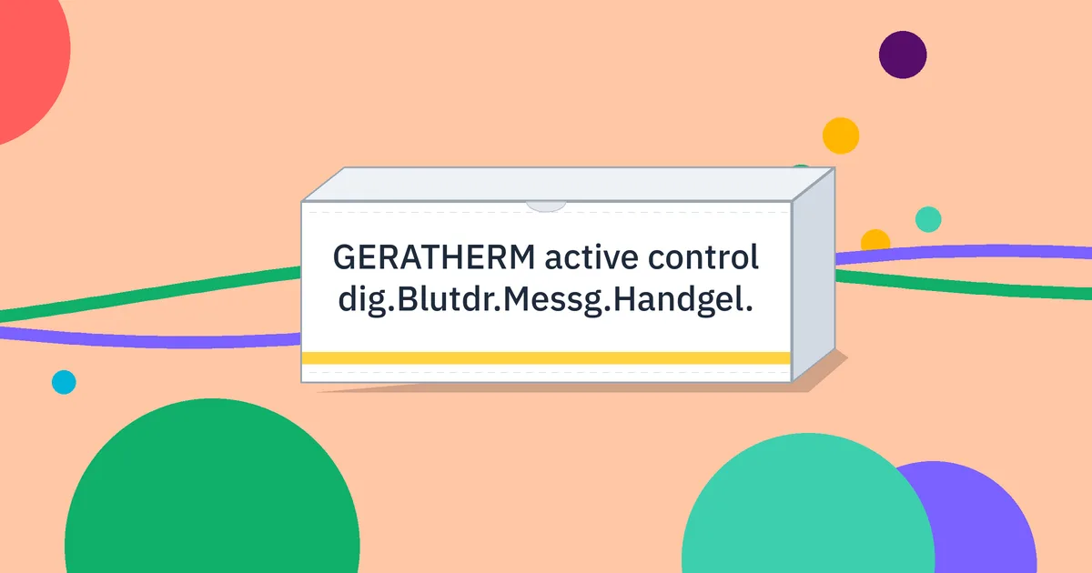 Symbolbild: Packung mit der Aufschrift GERATHERM active control dig.Blutdr.Messg.Handgel. (PZN 11670169) – Verfügbarkeit und Bezug in Apotheken in Frankfurt am Main