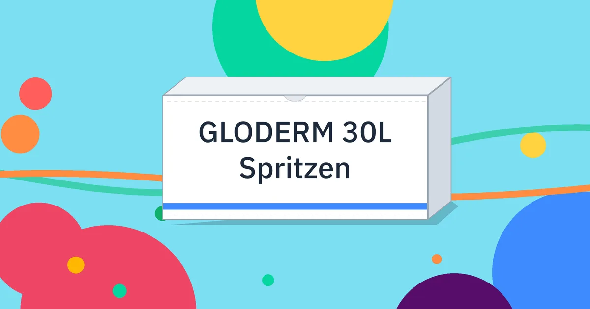 Symbolbild: Packung mit der Aufschrift GLODERM 30L Spritzen (PZN 15659503) – Verfügbarkeit und Bezug in Apotheken in Frankfurt am Main