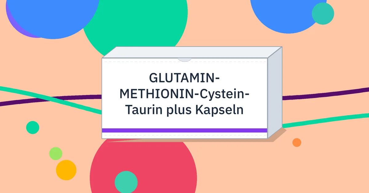 Symbolbild: Packung mit der Aufschrift GLUTAMIN-METHIONIN-Cystein-Taurin plus Kapseln (PZN 09279587) – Verfügbarkeit und Bezug in Apotheken in Frankfurt am Main