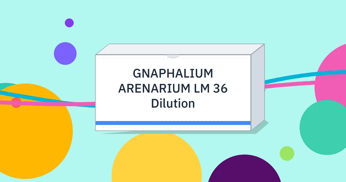 Symbolbild: Packung mit der Aufschrift GNAPHALIUM ARENARIUM LM 36 Dilution (PZN 13544894) – Verfügbarkeit und Bezug in Apotheken in Frankfurt am Main