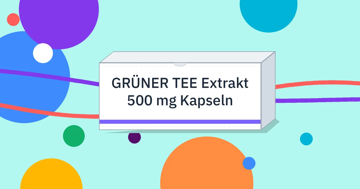 Symbolbild: Packung mit der Aufschrift GRÜNER TEE Extrakt 500 mg Kapseln (PZN 11112239) – Verfügbarkeit und Bezug in Apotheken in Frankfurt am Main