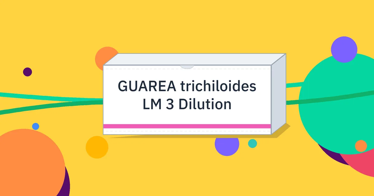 Symbolbild: Packung mit der Aufschrift GUAREA trichiloides LM 3 Dilution (PZN 13548283) – Verfügbarkeit und Bezug in Apotheken in Frankfurt am Main