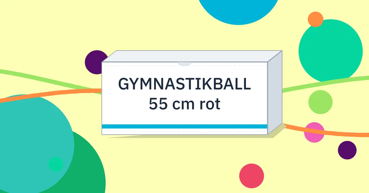 Symbolbild: Packung mit der Aufschrift GYMNASTIKBALL 55 cm rot (PZN 08454226) – Verfügbarkeit und Bezug in Apotheken in Frankfurt am Main