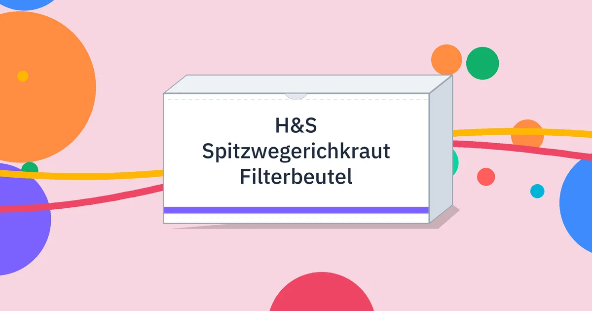 Symbolbild: Packung mit der Aufschrift H&S Spitzwegerichkraut Filterbeutel (PZN 03430379) – Verfügbarkeit und Bezug in Apotheken in Frankfurt am Main