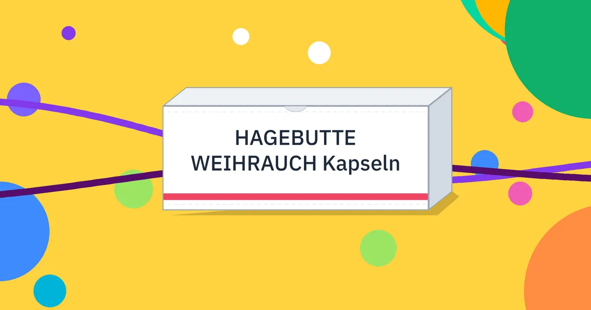 Symbolbild: Packung mit der Aufschrift HAGEBUTTE WEIHRAUCH Kapseln (PZN 17399710) – Verfügbarkeit und Bezug in Apotheken in Frankfurt am Main