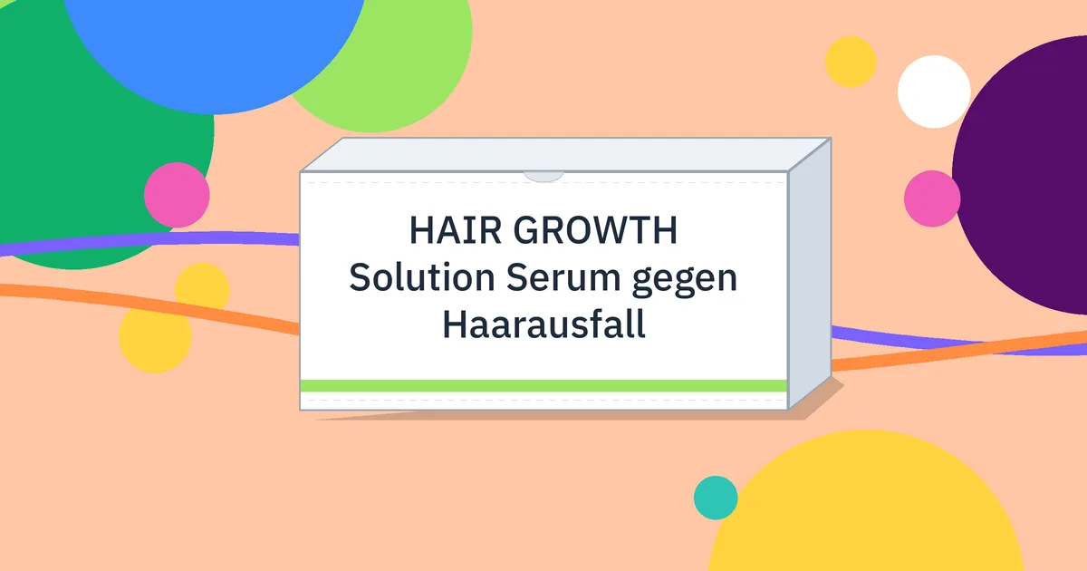 Symbolbild: Packung mit der Aufschrift HAIR GROWTH Solution Serum gegen Haarausfall (PZN 18236476) – Verfügbarkeit und Bezug in Apotheken in Frankfurt am Main