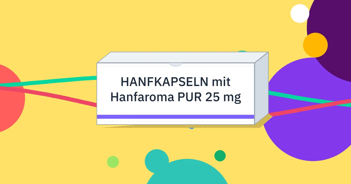 Symbolbild: Packung mit der Aufschrift HANFKAPSELN mit Hanfaroma PUR 25 mg (PZN 16400204) – Verfügbarkeit und Bezug in Apotheken in Frankfurt am Main