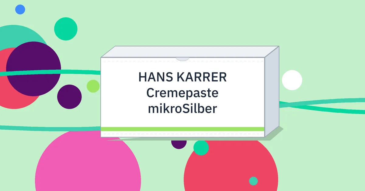 Symbolbild: Packung mit der Aufschrift HANS KARRER Cremepaste mikroSilber (PZN 15317665) – Verfügbarkeit und Bezug in Apotheken in Frankfurt am Main