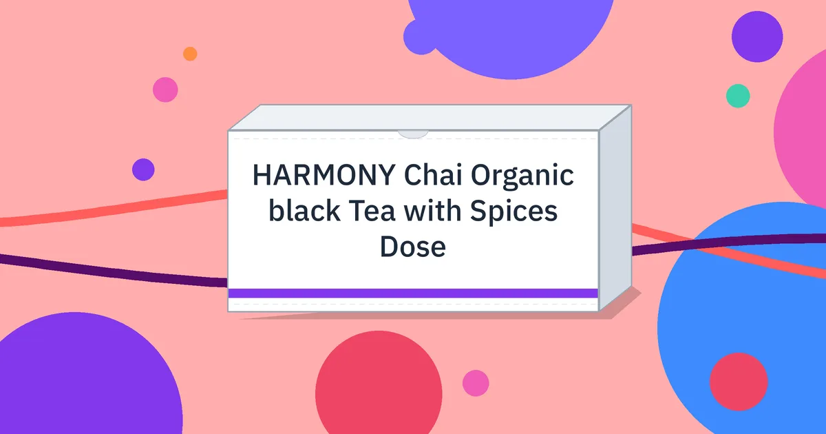 Symbolbild: Packung mit der Aufschrift HARMONY Chai Organic black Tea with Spices Dose (PZN 13162796) – Verfügbarkeit und Bezug in Apotheken in Frankfurt am Main