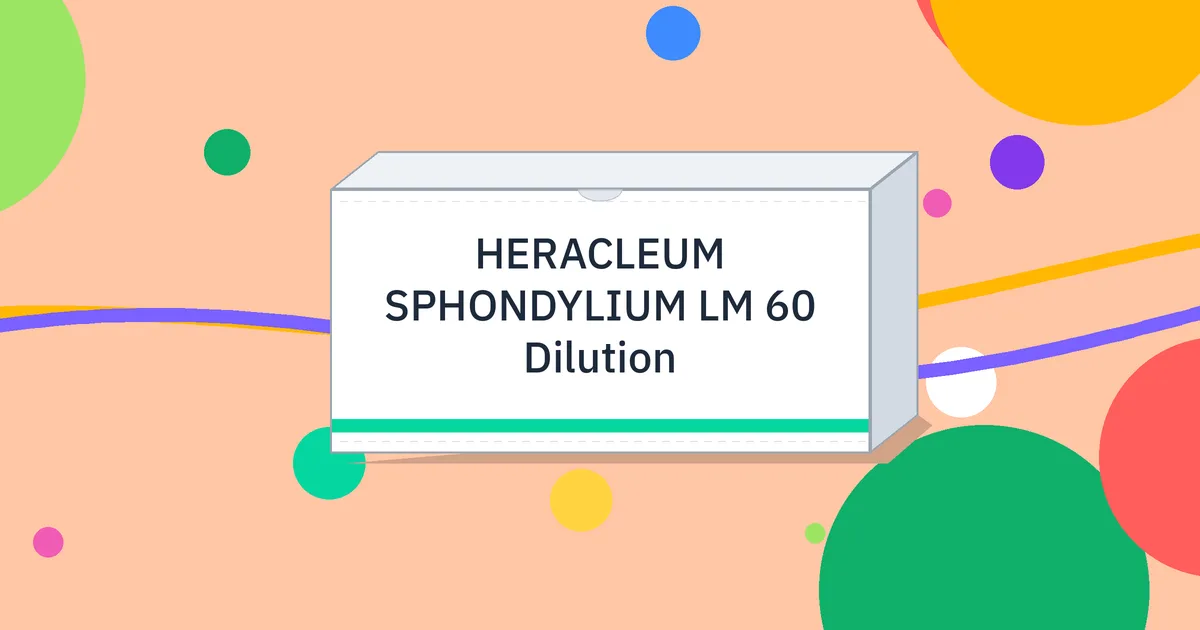 Symbolbild: Packung mit der Aufschrift HERACLEUM SPHONDYLIUM LM 60 Dilution (PZN 13552830) – Verfügbarkeit und Bezug in Apotheken in Frankfurt am Main