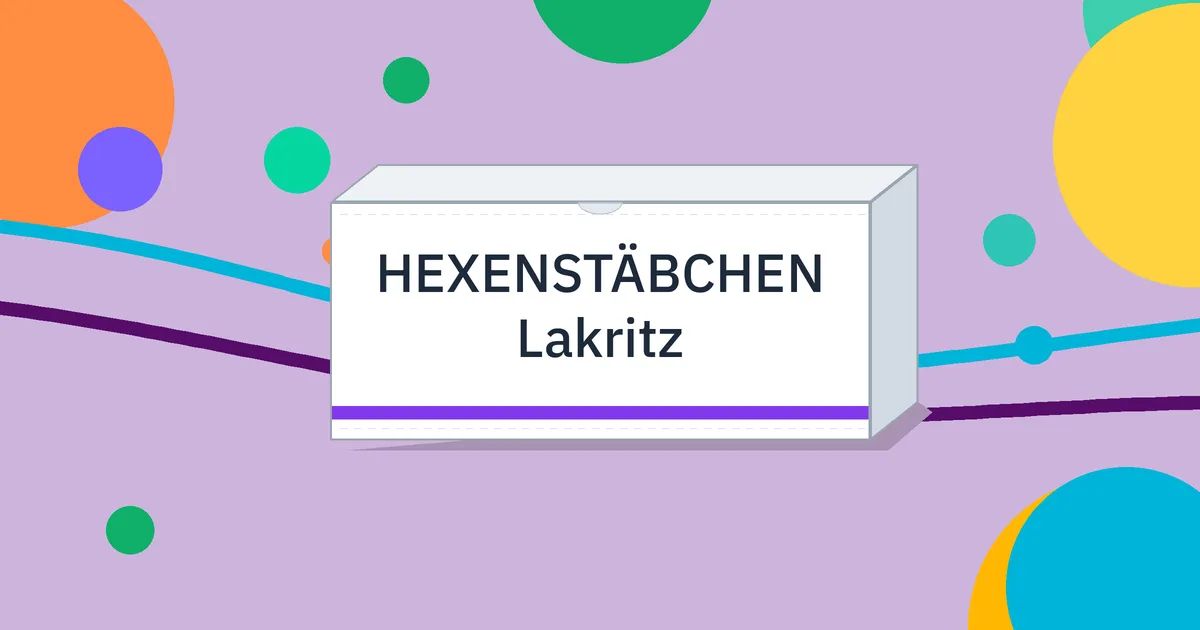 Symbolbild: Packung mit der Aufschrift HEXENSTÄBCHEN Lakritz (PZN 20029187) – Verfügbarkeit und Bezug in Apotheken in Frankfurt am Main