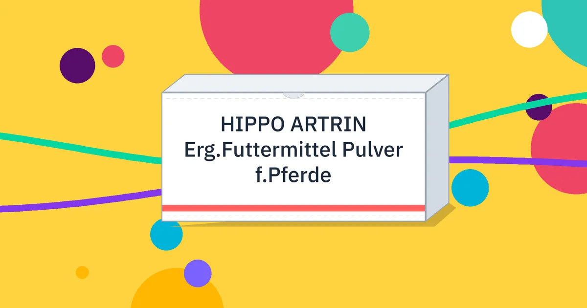 Symbolbild: Packung mit der Aufschrift HIPPO ARTRIN Erg.Futtermittel Pulver f.Pferde (PZN 14217387) – Verfügbarkeit und Bezug in Apotheken in Frankfurt am Main