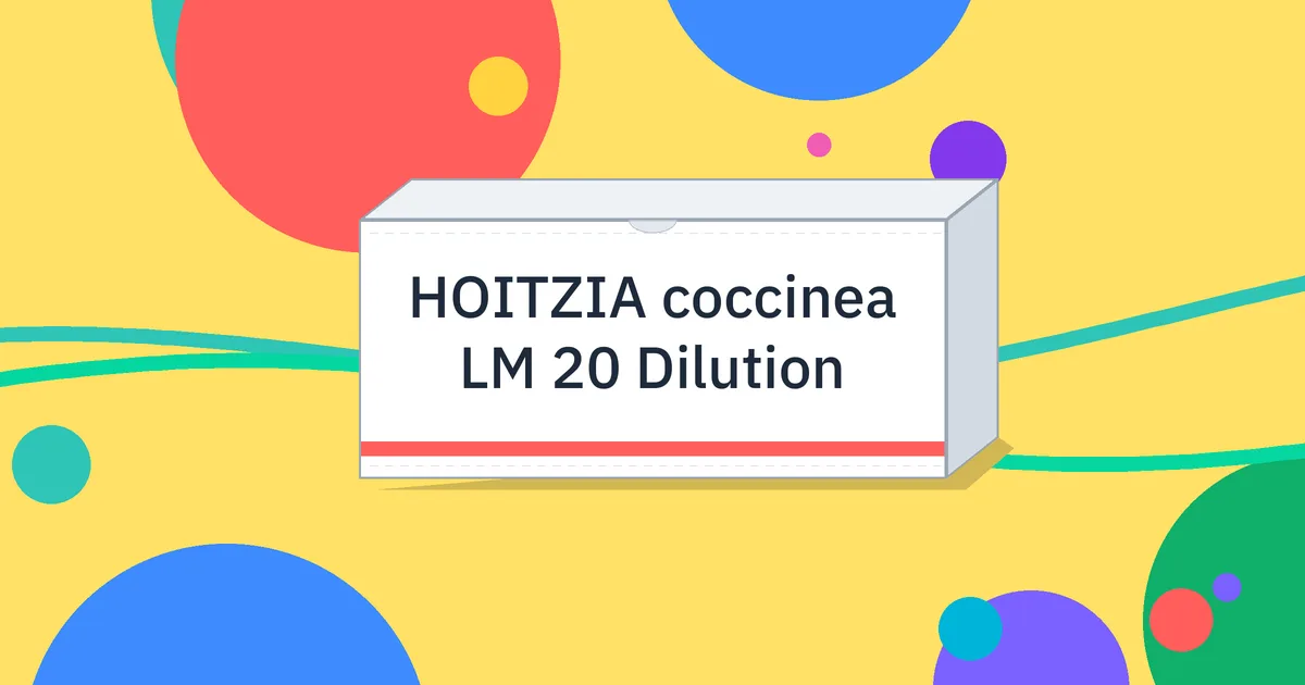 Symbolbild: Packung mit der Aufschrift HOITZIA coccinea LM 20 Dilution (PZN 13554510) – Verfügbarkeit und Bezug in Apotheken in Frankfurt am Main