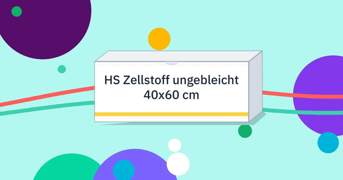 Symbolbild: Packung mit der Aufschrift HS Zellstoff ungebleicht 40x60 cm (PZN 18811673) – Verfügbarkeit und Bezug in Apotheken in Frankfurt am Main