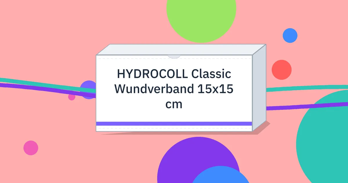 Symbolbild: Packung mit der Aufschrift HYDROCOLL Classic Wundverband 15x15 cm (PZN 19851108) – Verfügbarkeit und Bezug in Apotheken in Frankfurt am Main