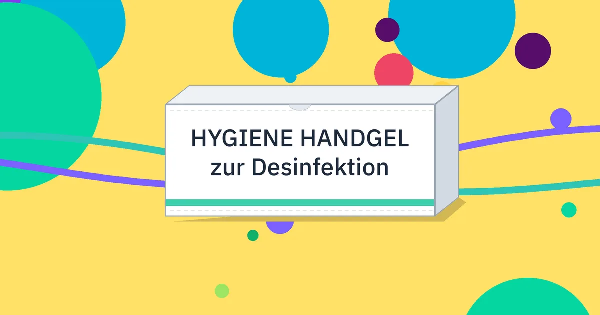Symbolbild: Packung mit der Aufschrift HYGIENE HANDGEL zur Desinfektion (PZN 16614454) – Verfügbarkeit und Bezug in Apotheken in Frankfurt am Main