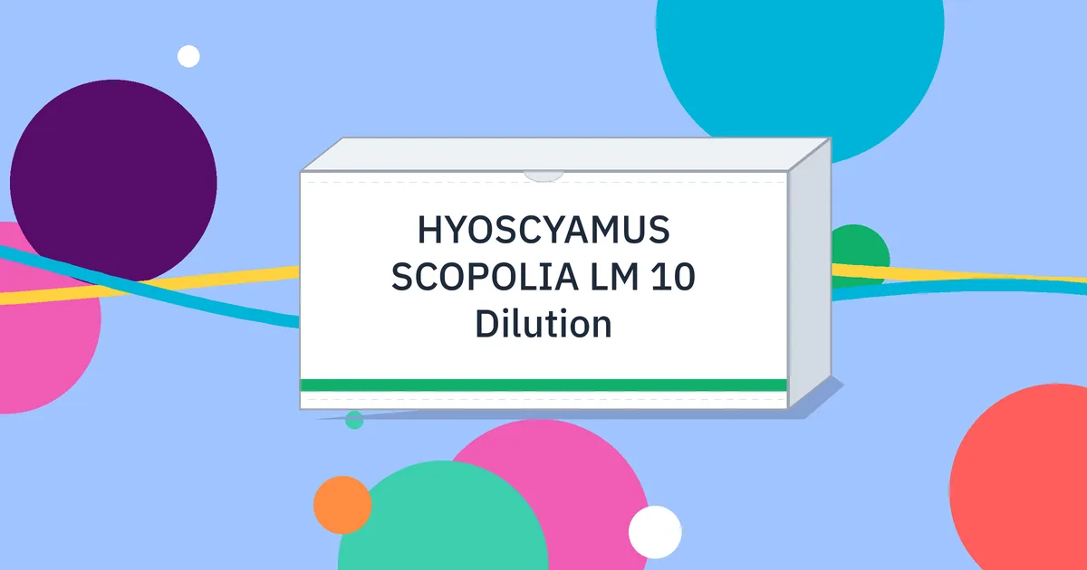 Symbolbild: Packung mit der Aufschrift HYOSCYAMUS SCOPOLIA LM 10 Dilution (PZN 13557661) – Verfügbarkeit und Bezug in Apotheken in Frankfurt am Main