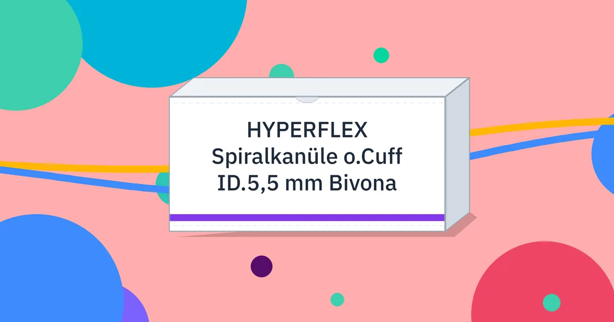 Symbolbild: Packung mit der Aufschrift HYPERFLEX Spiralkanüle o.Cuff ID.5,5 mm Bivona (PZN 02254437) – Verfügbarkeit und Bezug in Apotheken in Frankfurt am Main