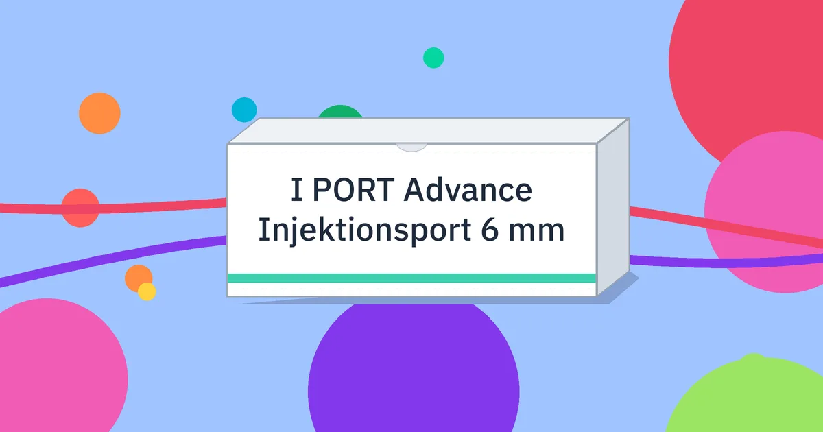 Symbolbild: Packung mit der Aufschrift I PORT Advance Injektionsport 6 mm (PZN 10010229) – Verfügbarkeit und Bezug in Apotheken in Frankfurt am Main