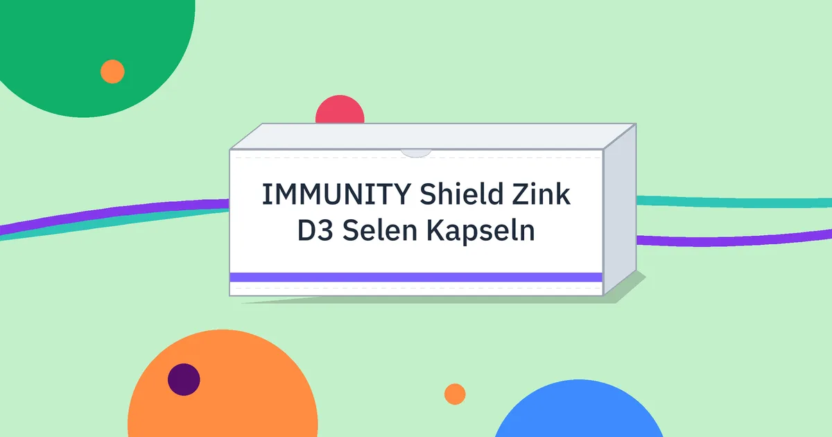 Symbolbild: Packung mit der Aufschrift IMMUNITY Shield Zink D3 Selen Kapseln (PZN 20222487) – Verfügbarkeit und Bezug in Apotheken in Frankfurt am Main