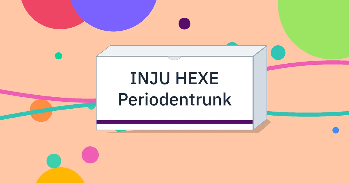 Symbolbild: Packung mit der Aufschrift INJU HEXE Periodentrunk (PZN 20913033) – Verfügbarkeit und Bezug in Apotheken in Frankfurt am Main