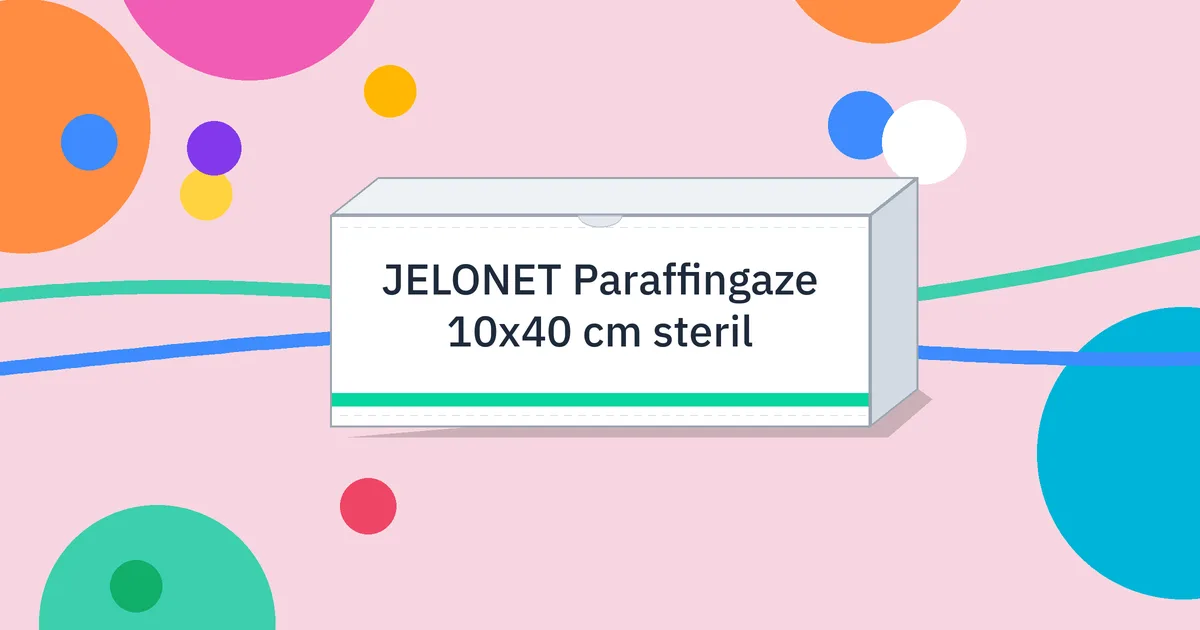 Symbolbild: Packung mit der Aufschrift JELONET Paraffingaze 10x40 cm steril (PZN 17606391) – Verfügbarkeit und Bezug in Apotheken in Frankfurt am Main