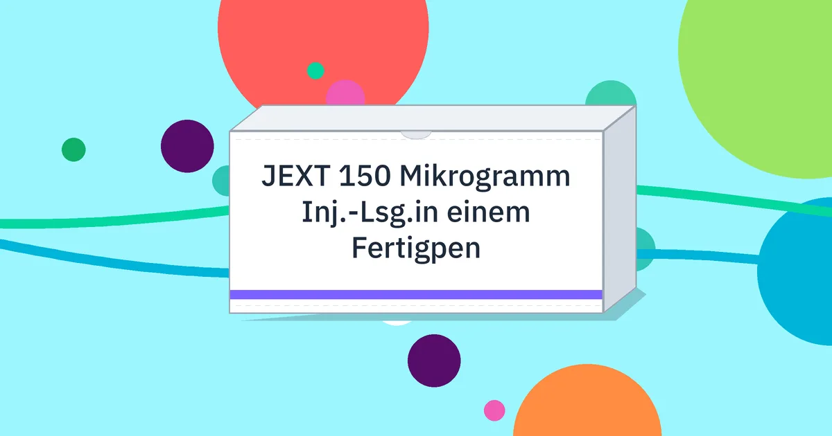 Symbolbild: Packung mit der Aufschrift JEXT 150 Mikrogramm Inj.-Lsg.in einem Fertigpen (PZN 10111746) – Verfügbarkeit und Bezug in Apotheken in Frankfurt am Main